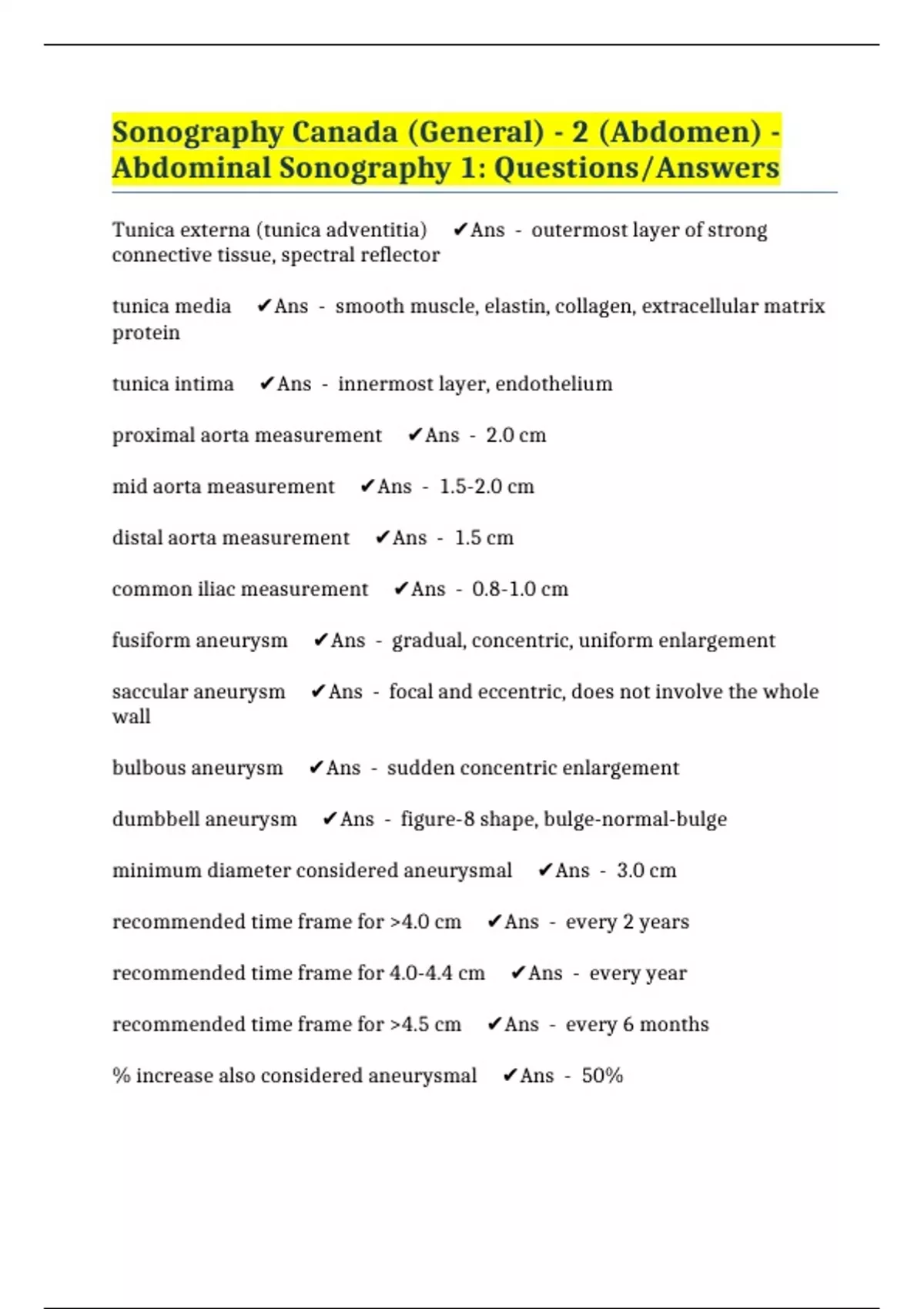 Sonography Canada (General) - 2 (Abdomen) - Abdominal Sonography 1 ...