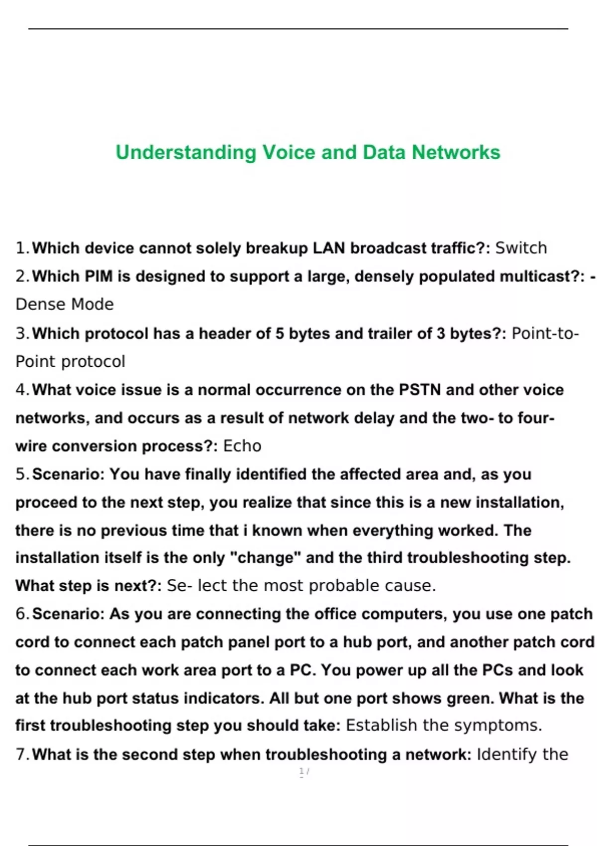 Understanding Voice & Data Networks Exam 2023 with complete solution ...