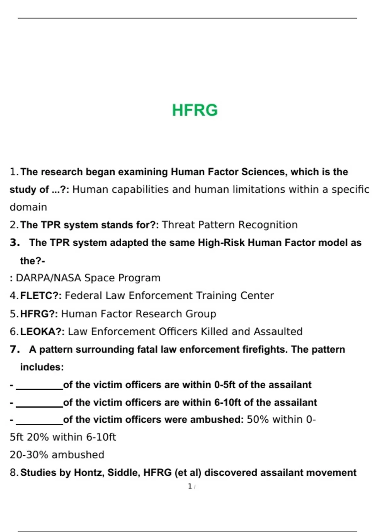 HFRG Test 2023 with complete solution - HFRG - Stuvia US