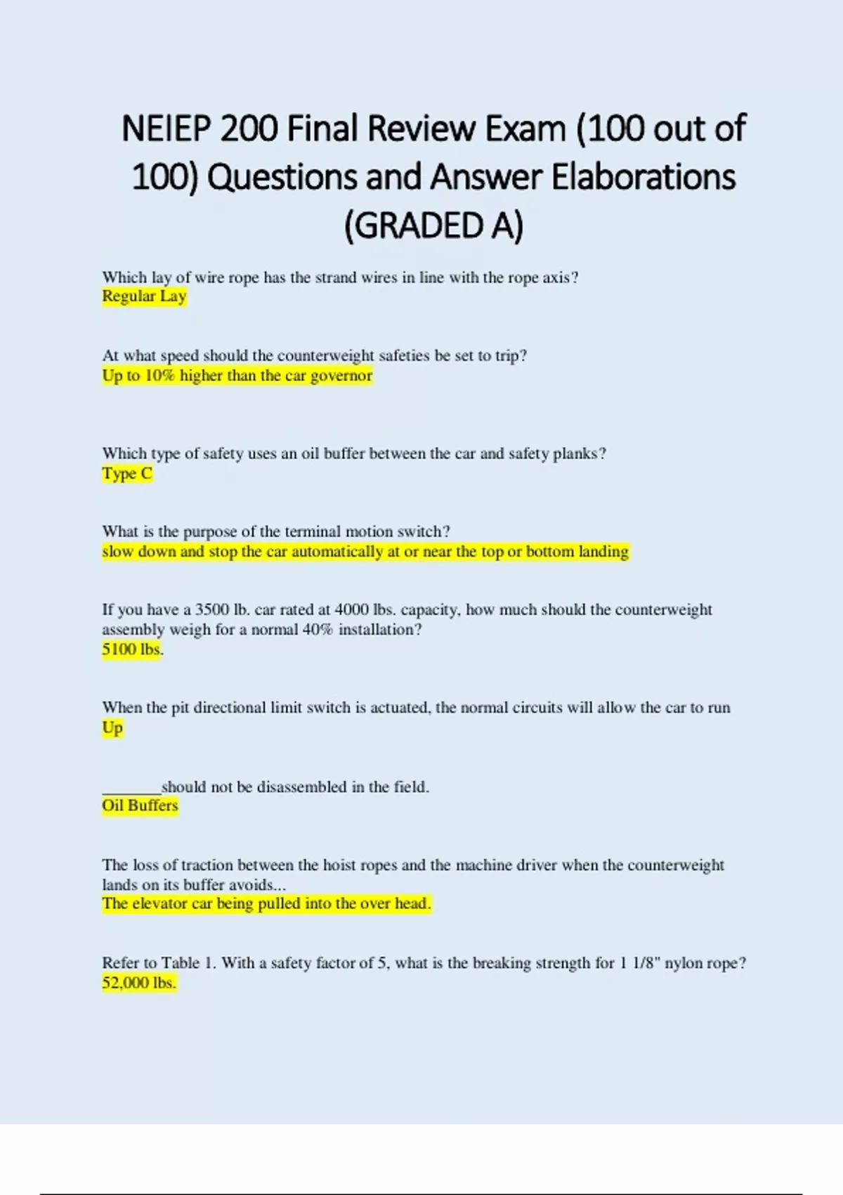 NEIEP 200 Final Review Exam (100 out of 100) Questions and Answer ...