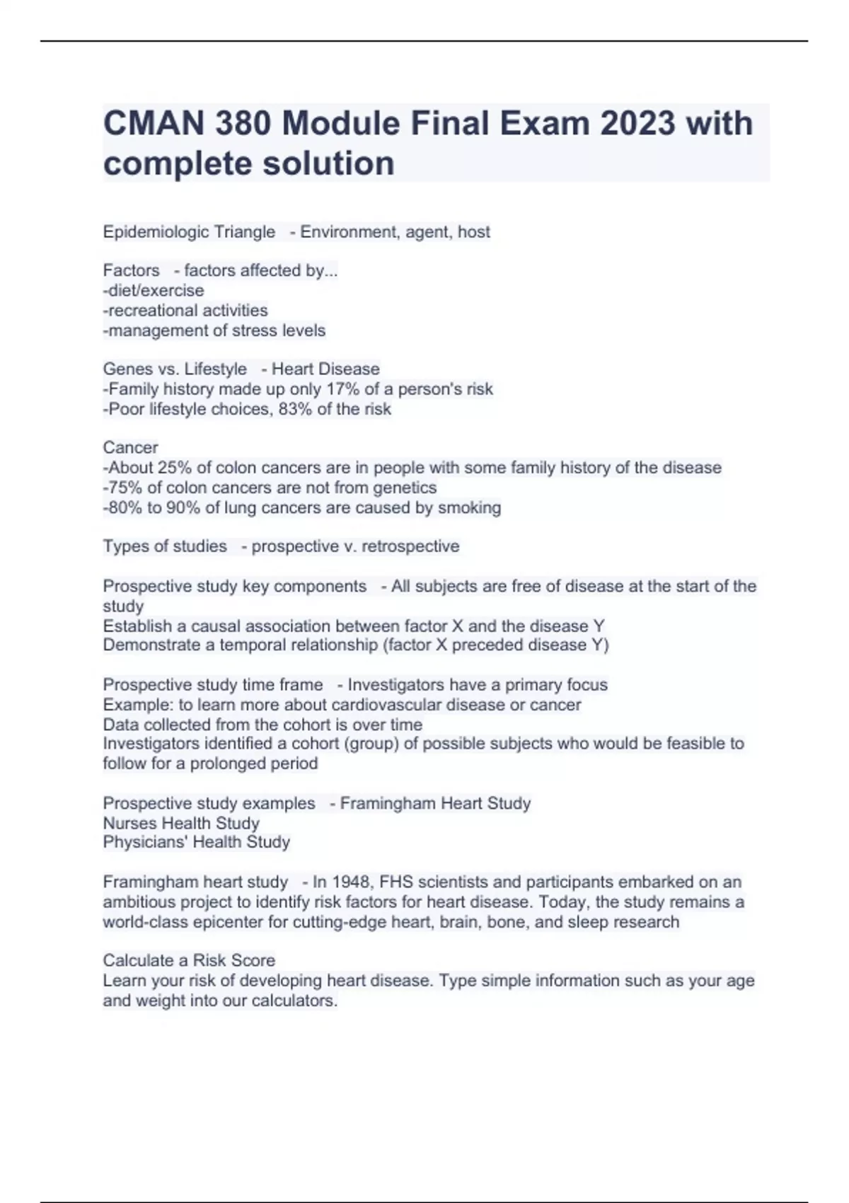CMAN 380 Module Final Exam 2023 with complete solution - CMAN - Stuvia US