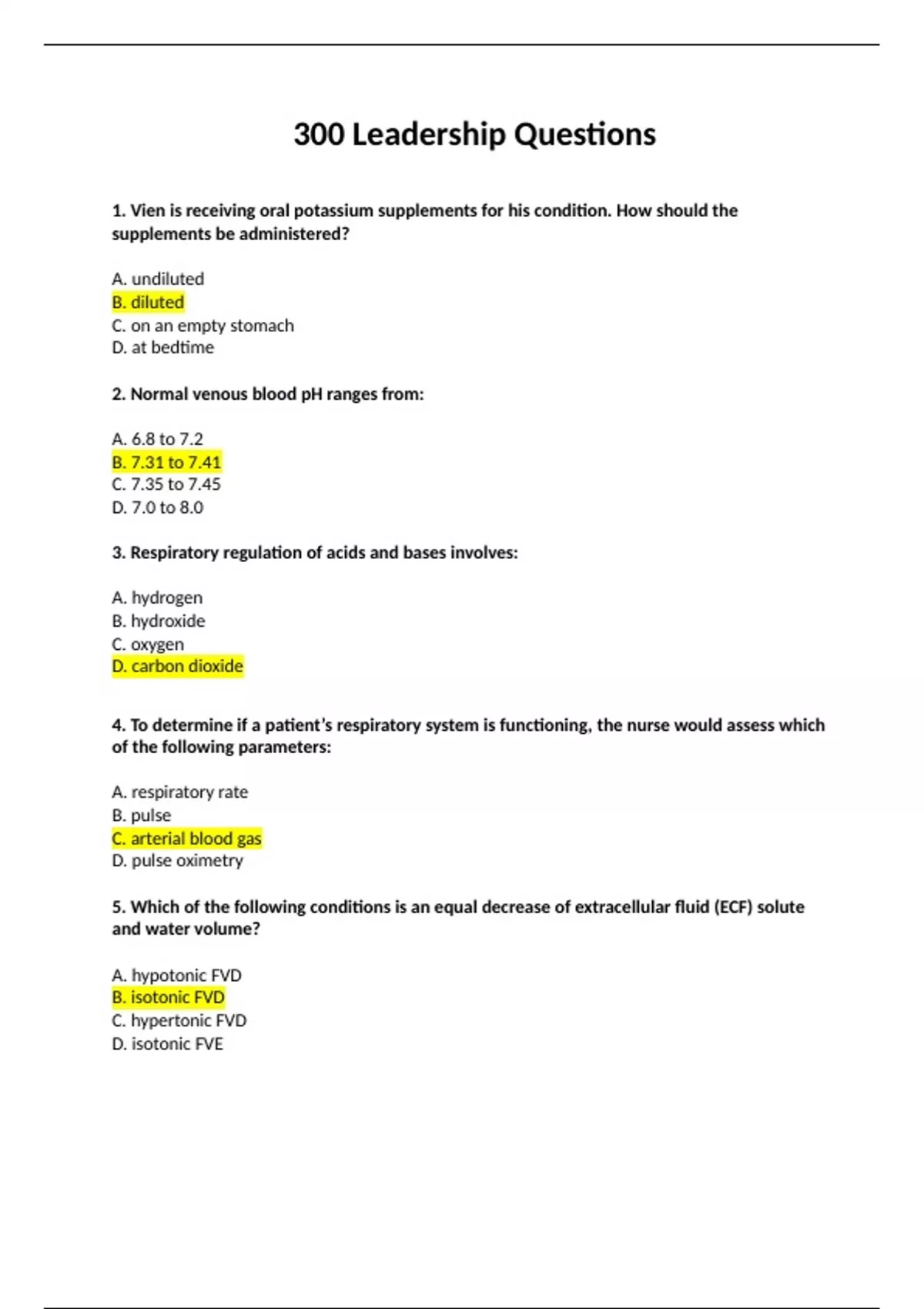 300 Leadership Questions - 300 Leadership - Stuvia US
