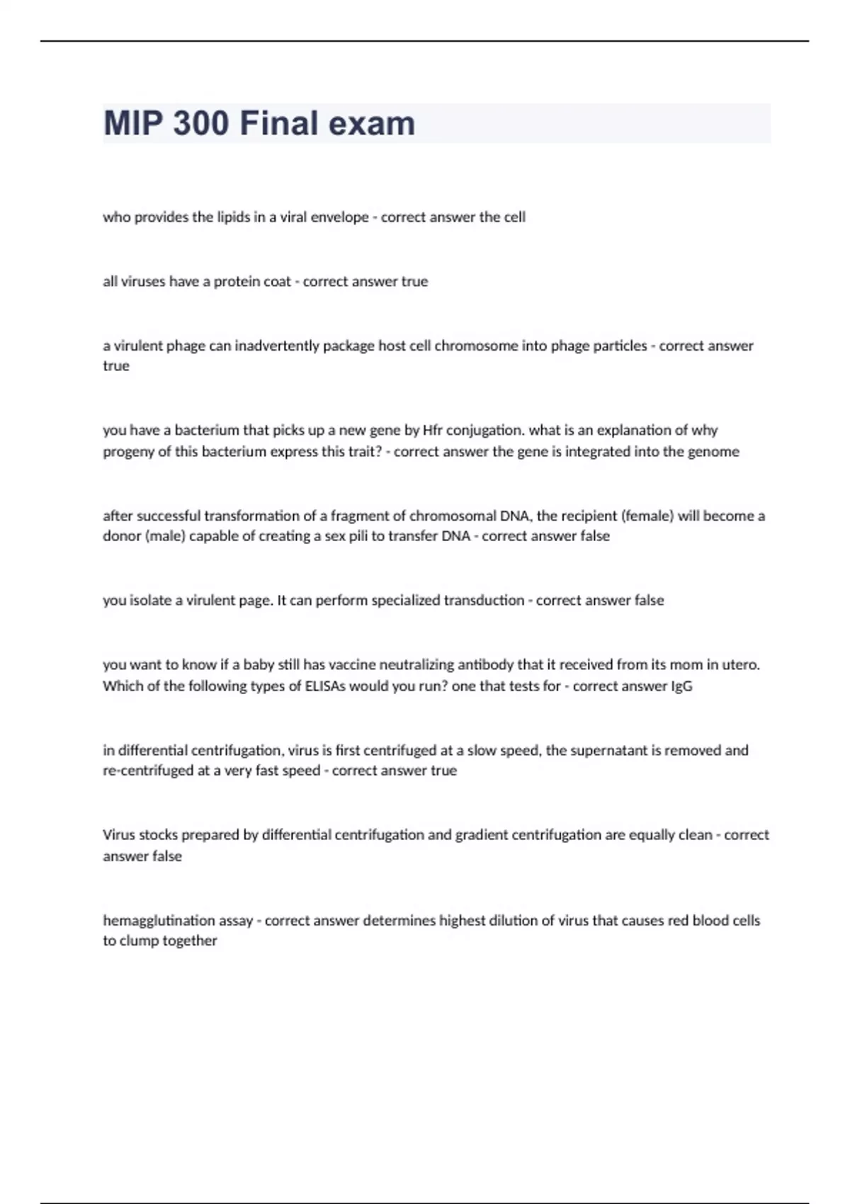 MIP 300 Final exam Question and answers 2023/2024 verified to pass ...
