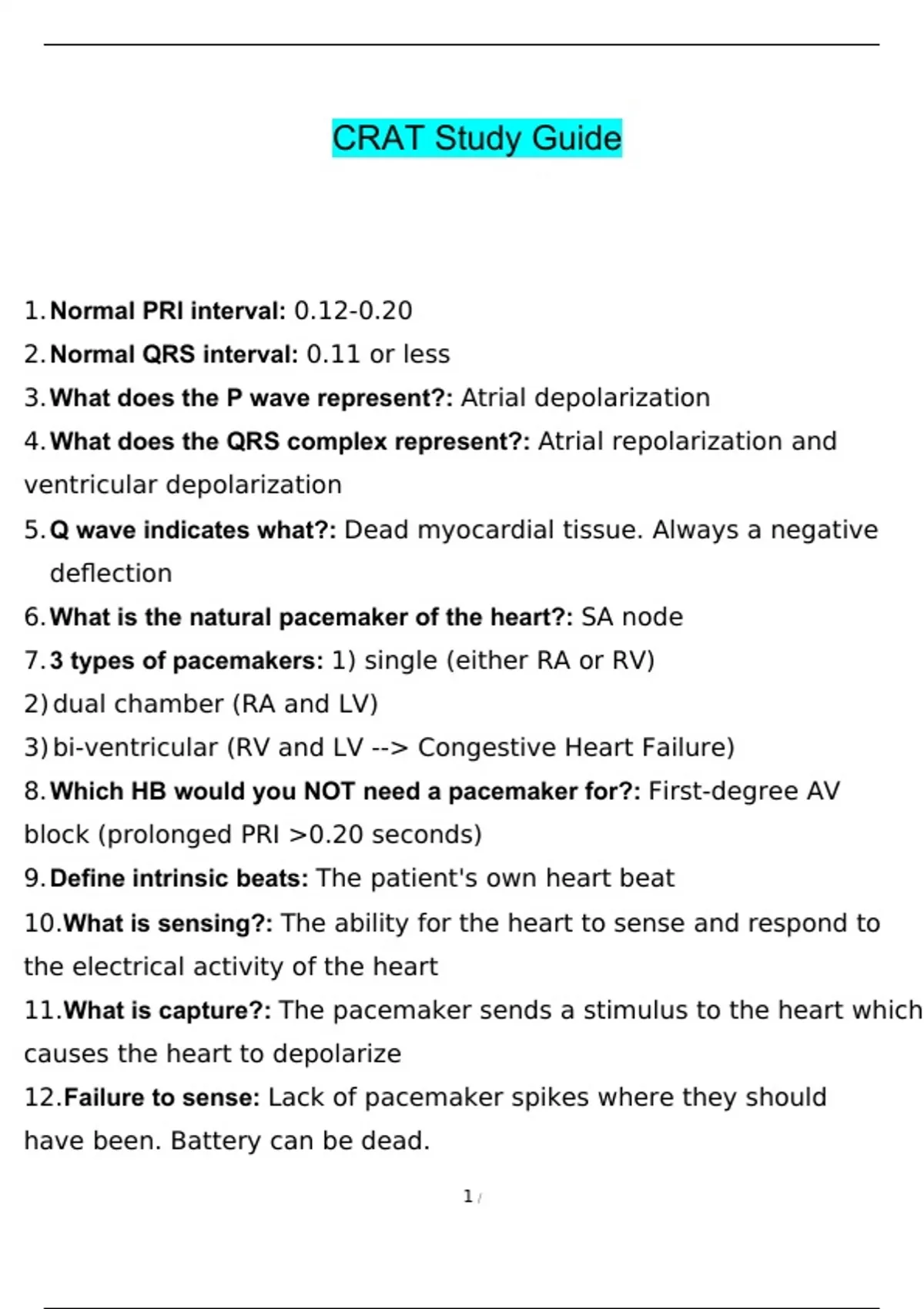 CRAT Study Guide Actual Questions and Answers | VERIFIED ANSWERS - CRAT ...