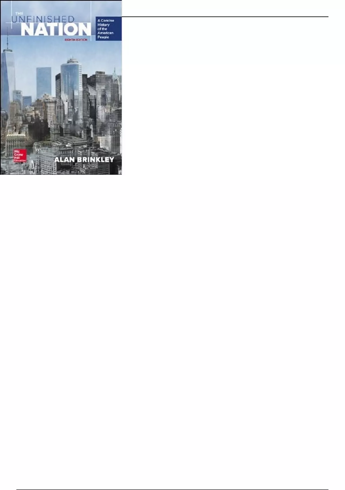 The Unfinished Nation A Concise History of the American People 8Th ...