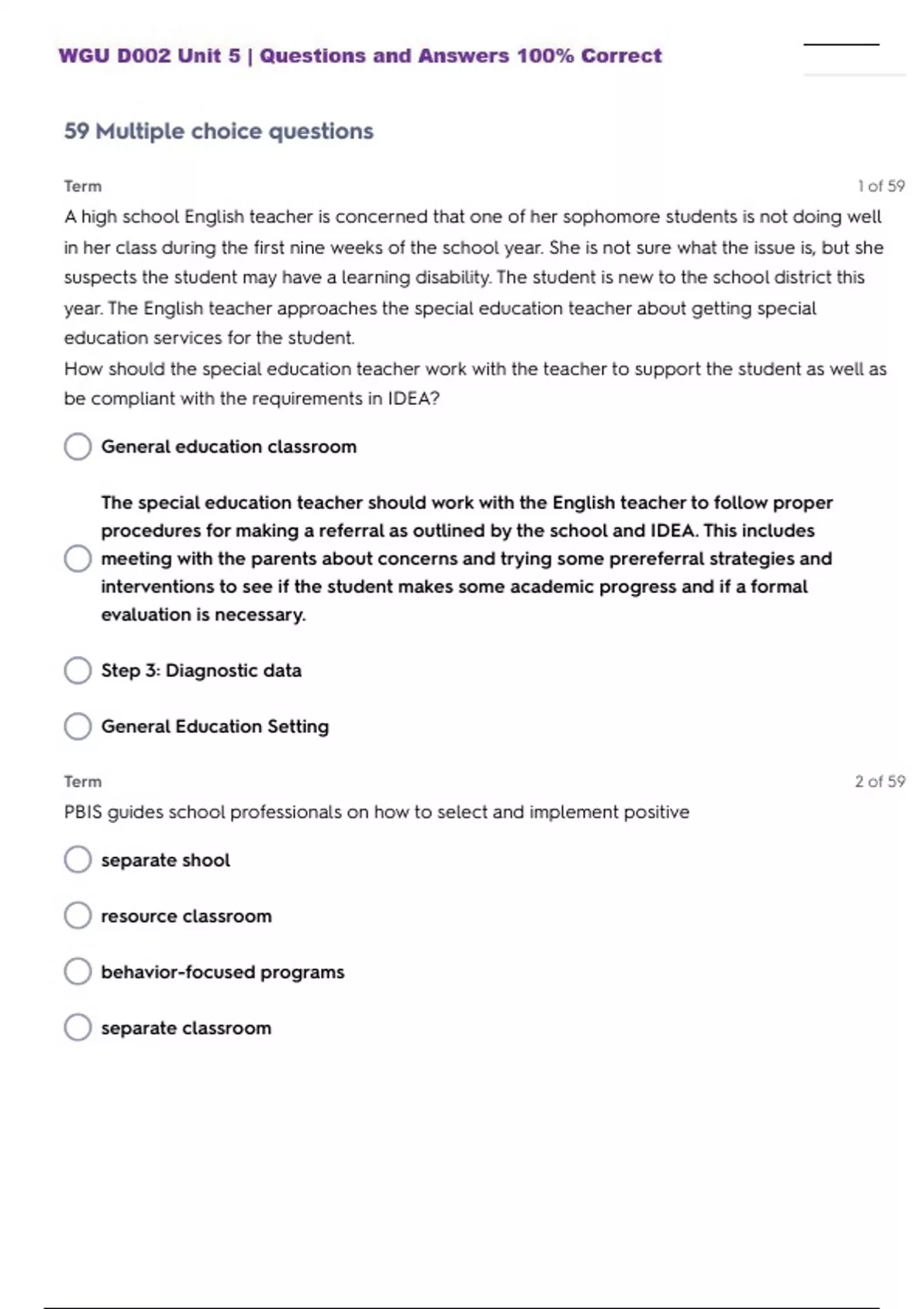 WGU D002 Unit 5 | Questions and Answers 100% Correct - WGU D002 - Stuvia US