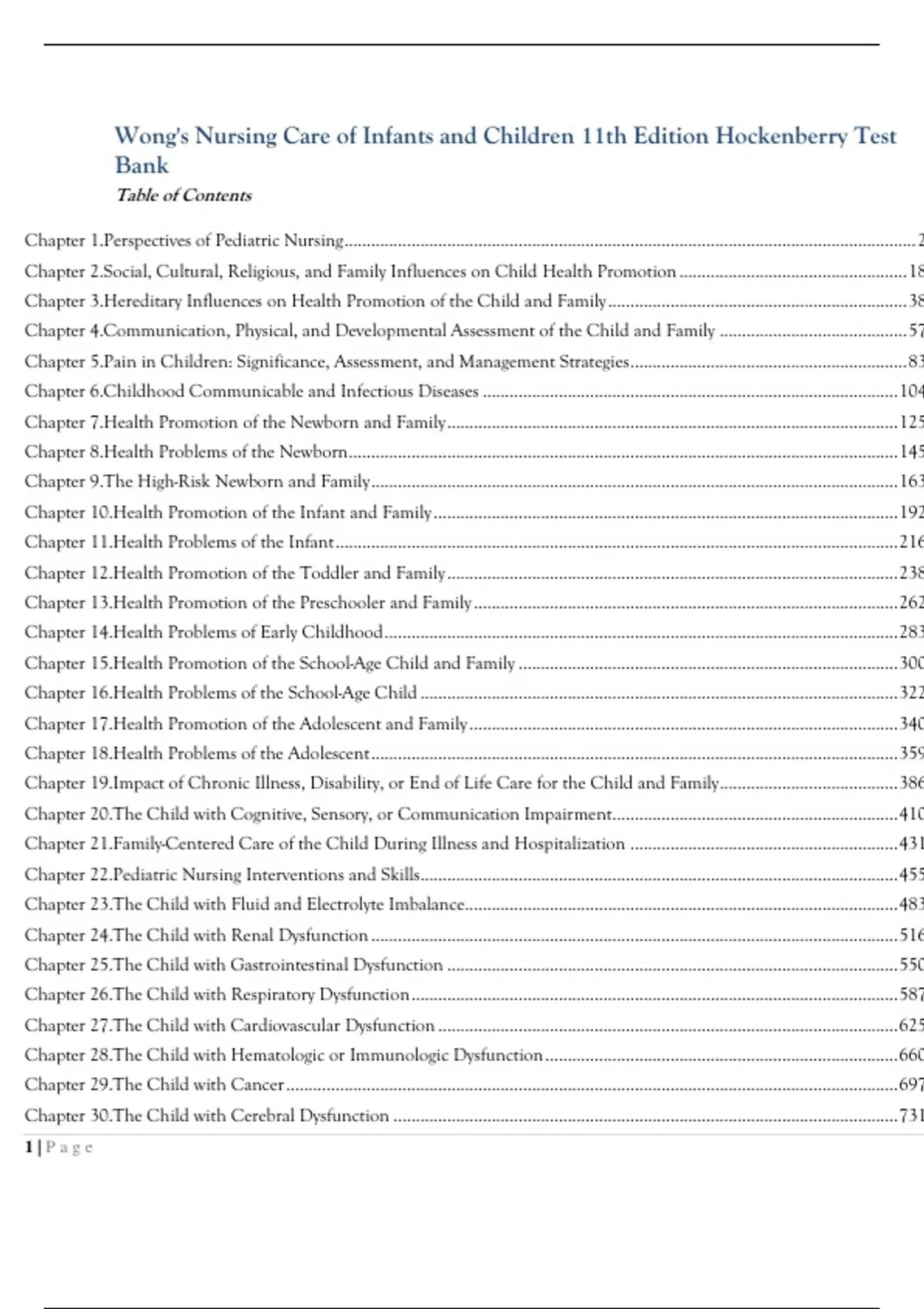 TEST BANK WONG'S NURSING CARE OF INFANTS AND CHILDREN 11TH EDITION ...