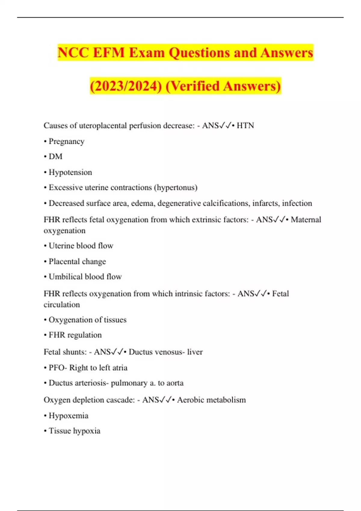 NCC EFM Exam Questions and Answers (2023/2024) (Verified Answers) - Ncc ...