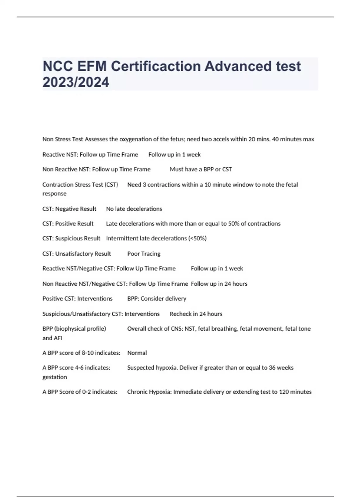 NCC EFM Certification Advanced test 2023/2024 - NCC - Stuvia US