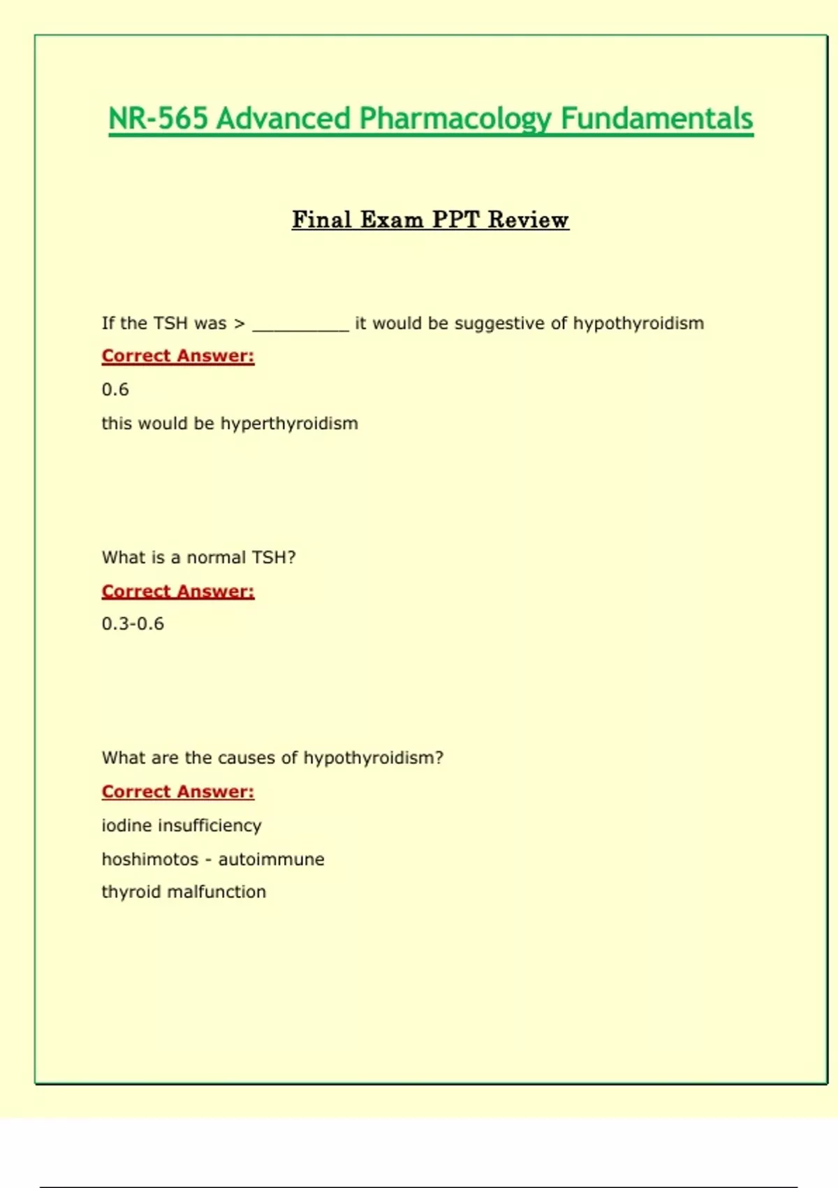 NR565 / NR 565 Final Exam PPT Review (Latest 2024 / 2025): Advanced ...