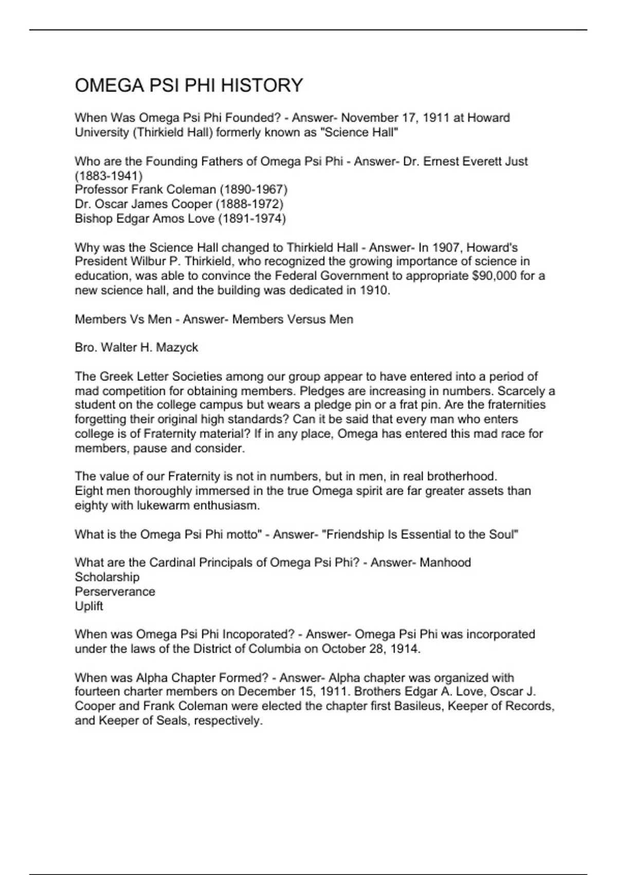 Omega Psi Phi History - Omega Psi Phi History - Stuvia US