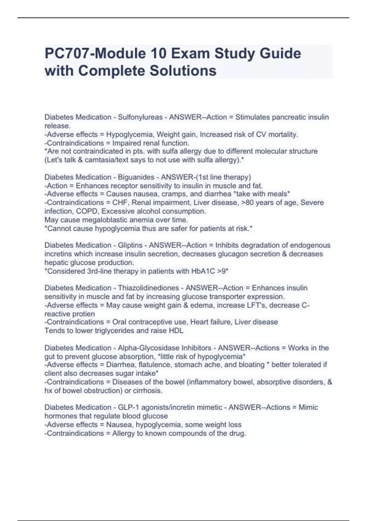 PC707-Module 10 Exam Study Guide with Complete Solutions - PC707 ...