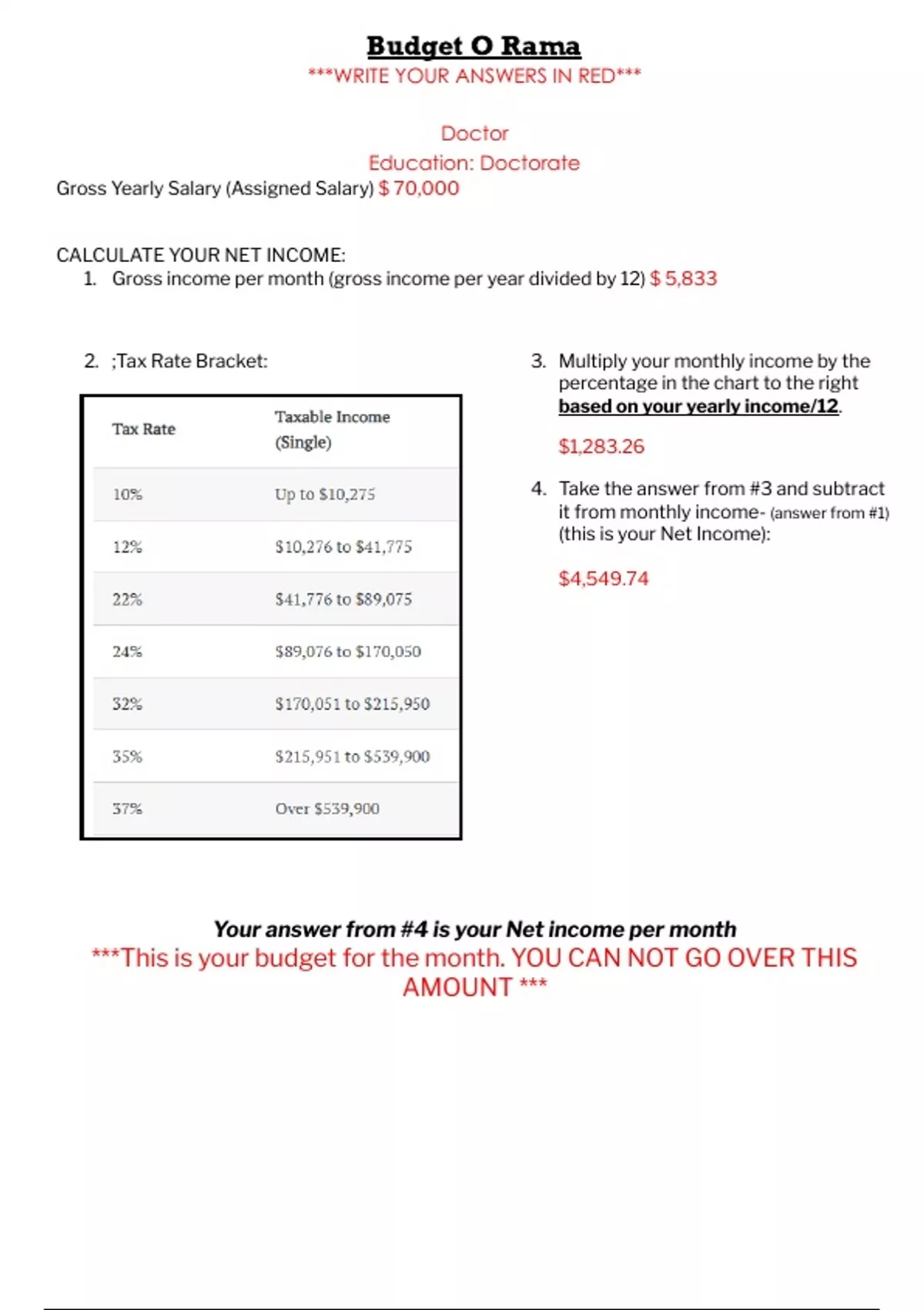 Econ budget project - Algebra - Stuvia US