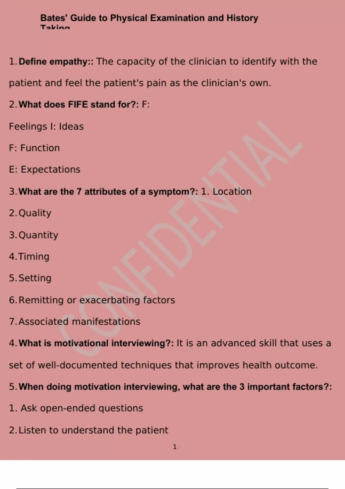 Physical Examination and History Taking - Stuvia US