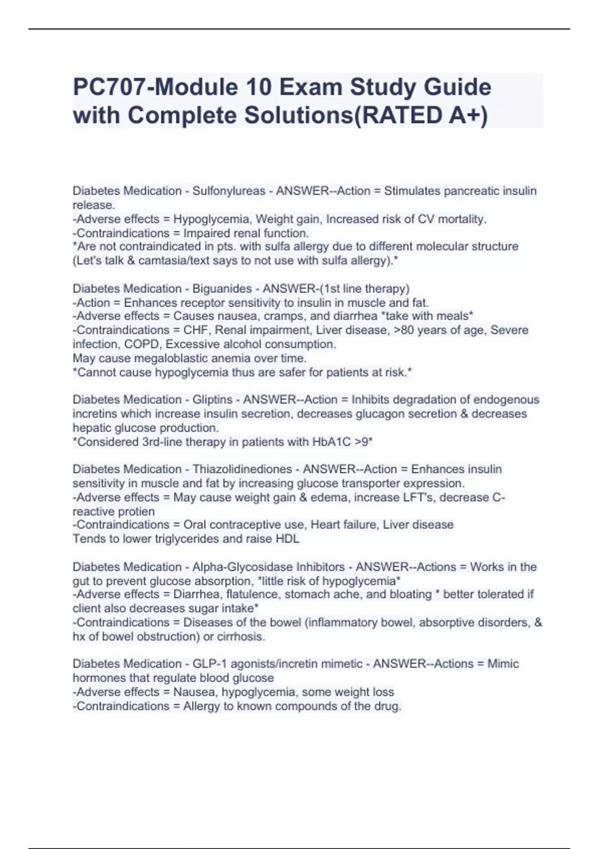 PC707-Module 10 Exam Study Guide with Complete Solutions(RATED A+ ...