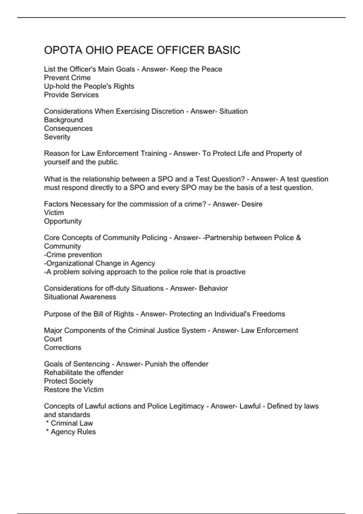 Opota Ohio Peace Officer Basic - Opota Ohio - Stuvia US