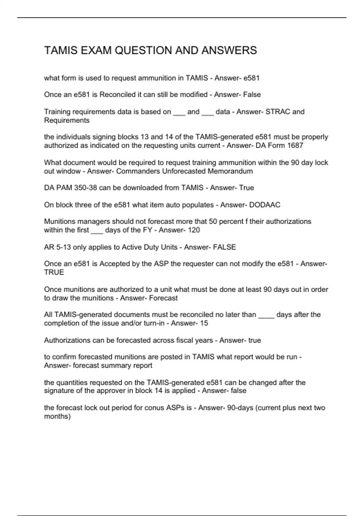 TAMIS EXAM QUESTION AND ANSWERS 2 Exam (elaborations) TAMIS EXAM ...