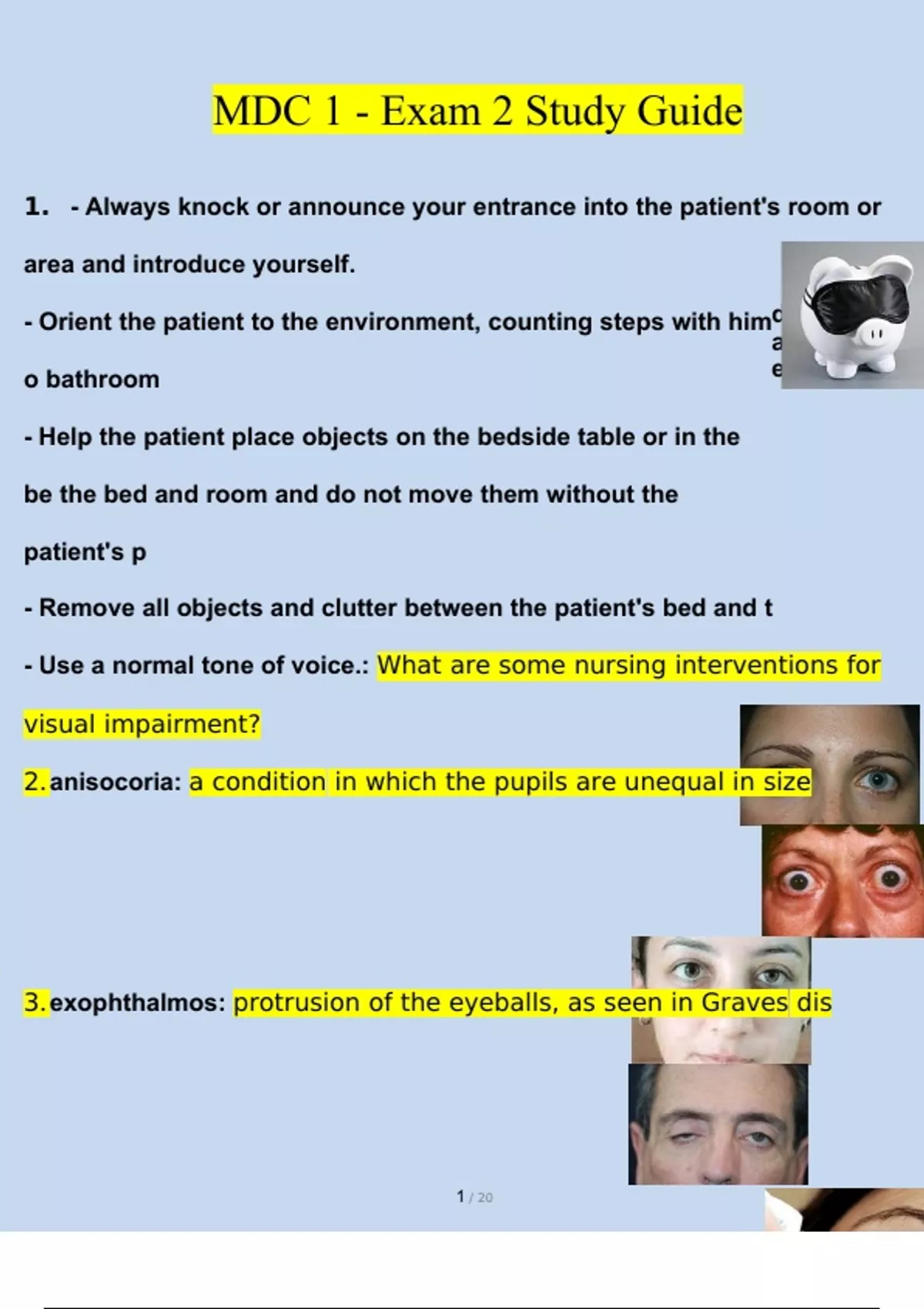 Exam 2 Nur 2356 Nur2356 Multidimensional Care 1 Mdc 1 Exam 2 Study