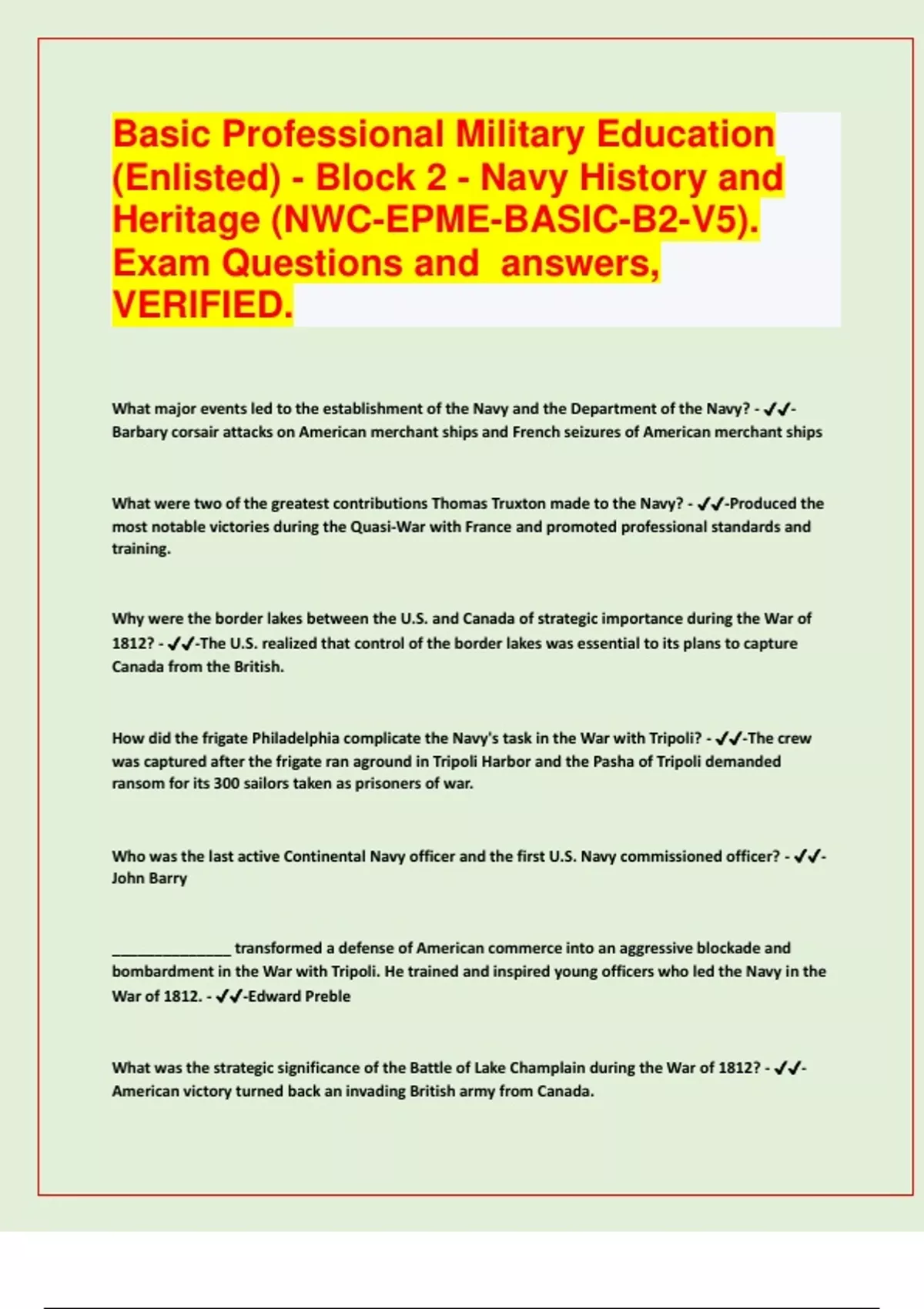 Basic Professional Military Education (Enlisted) - Block 2 - Navy ...