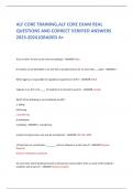 ALF CORE TRAINING,ALF CORE EXAM REAL QUESTIONS AND CORRECT VERIFIED ...