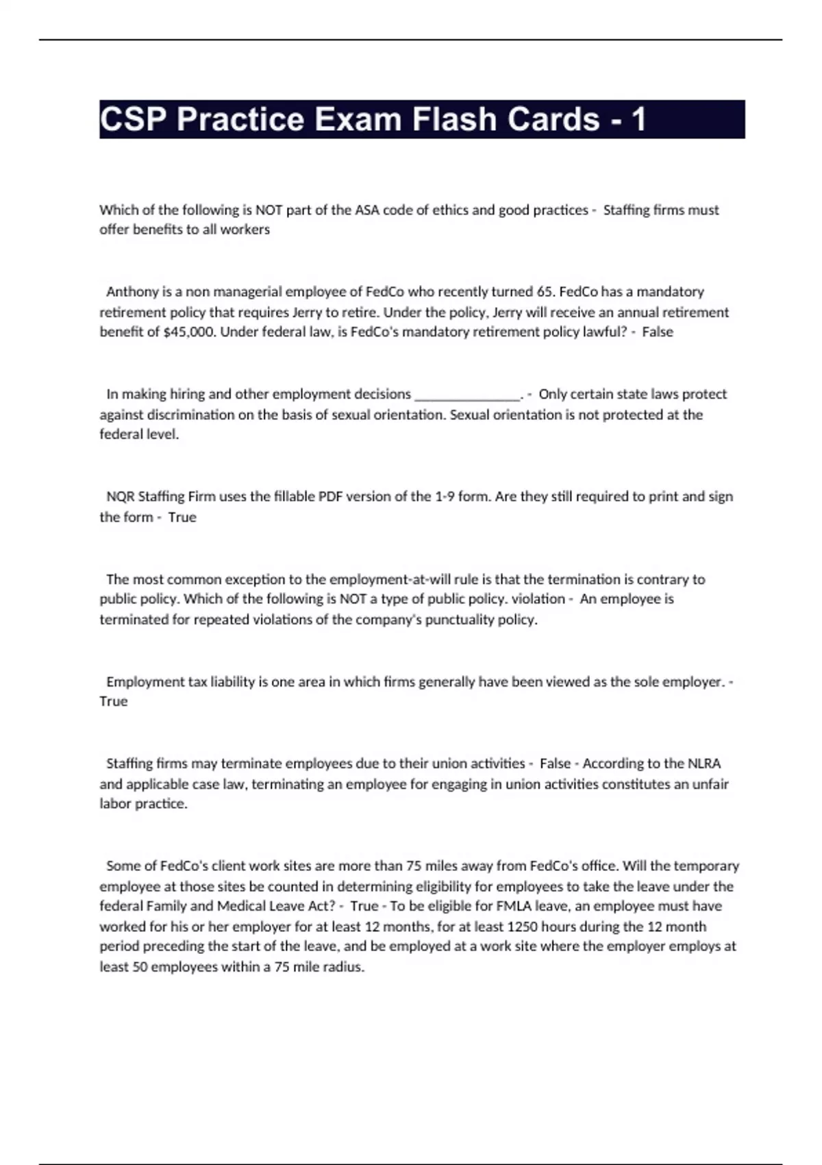 CSP Practice Exam Flash Cards - CSP - Certified Scrum Professional ...