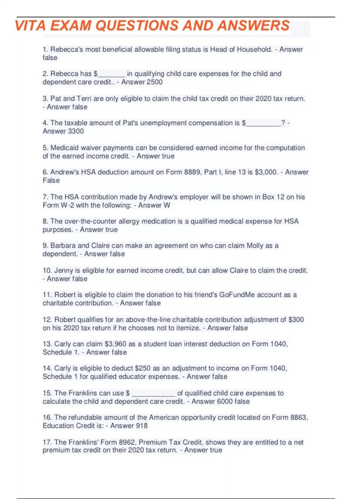 Vita Exam Questions With 100 Correct Answers Vita Stuvia Us