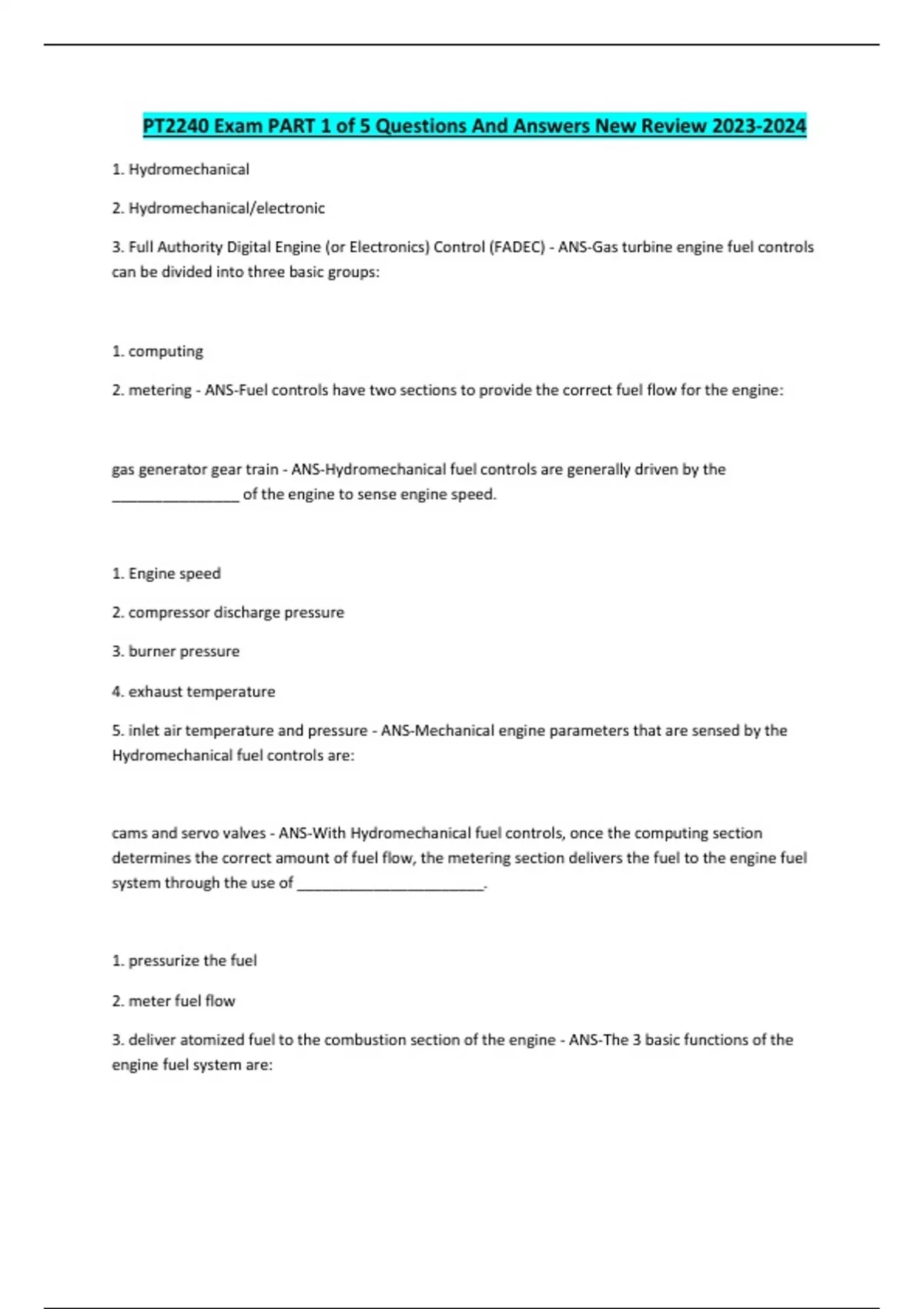 PT2240 Exam PART 1 of 5 Questions And Answers New Review - PT2240 ...