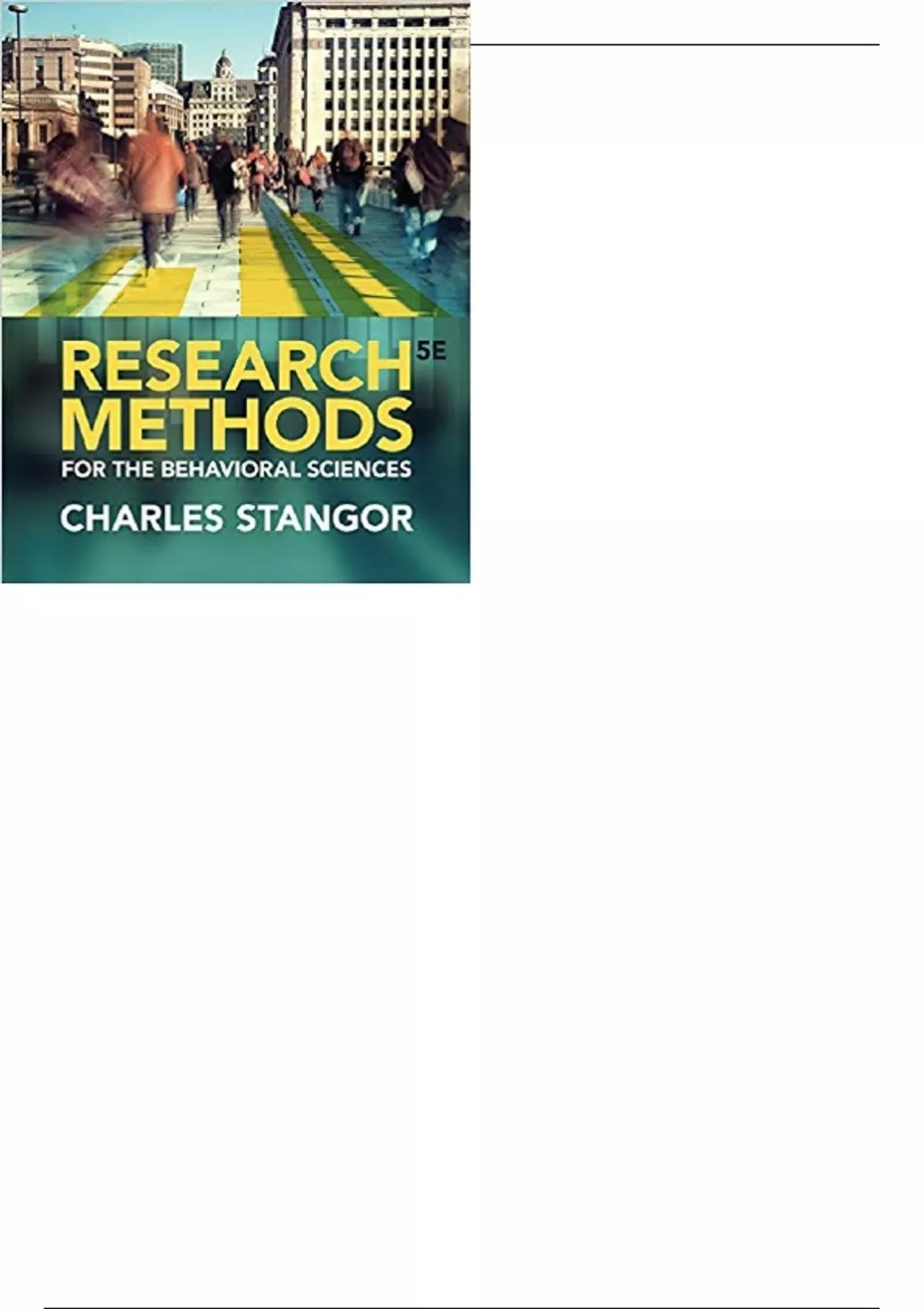 Research Methods for the Behavioral Sciences 5th Edition by Charles ...