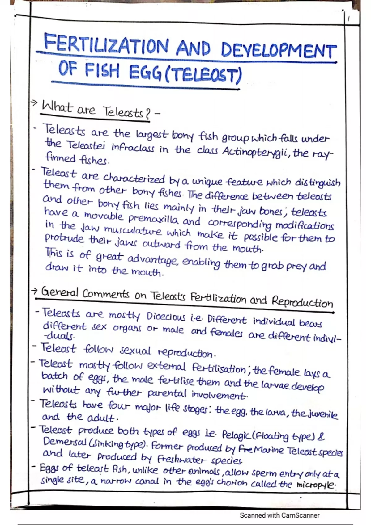 Fertilization and development of fish egg ( Teleost) - University ...