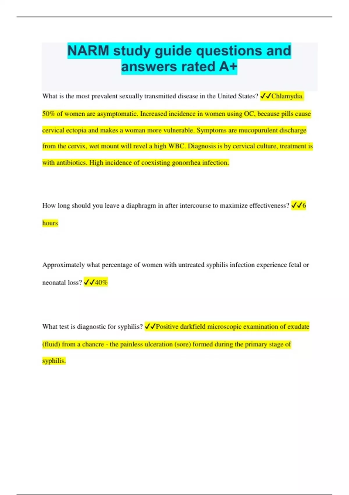 NARM Bundled Exams Questions and Answers Latest Update (2023/2024 ...