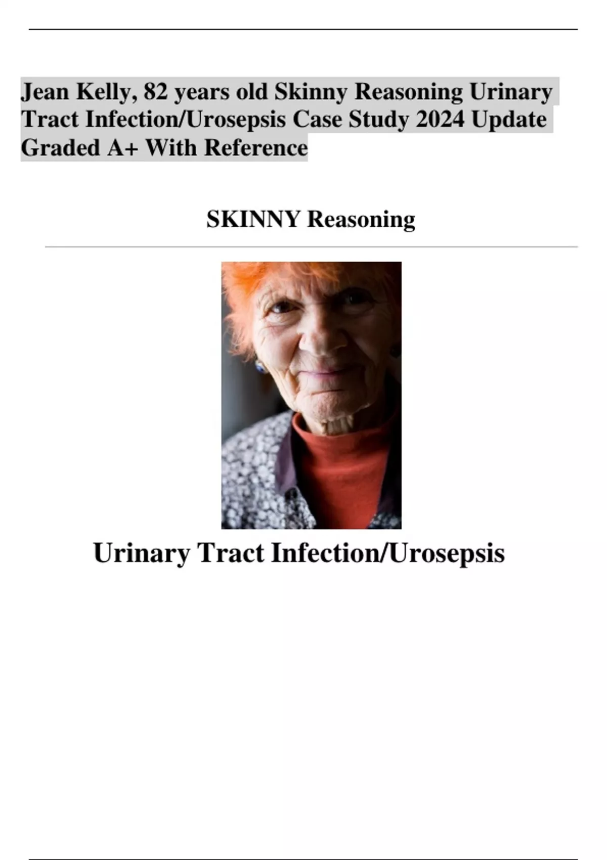 Jean Kelly, 82 years old Skinny Reasoning Urinary Tract Infection ...