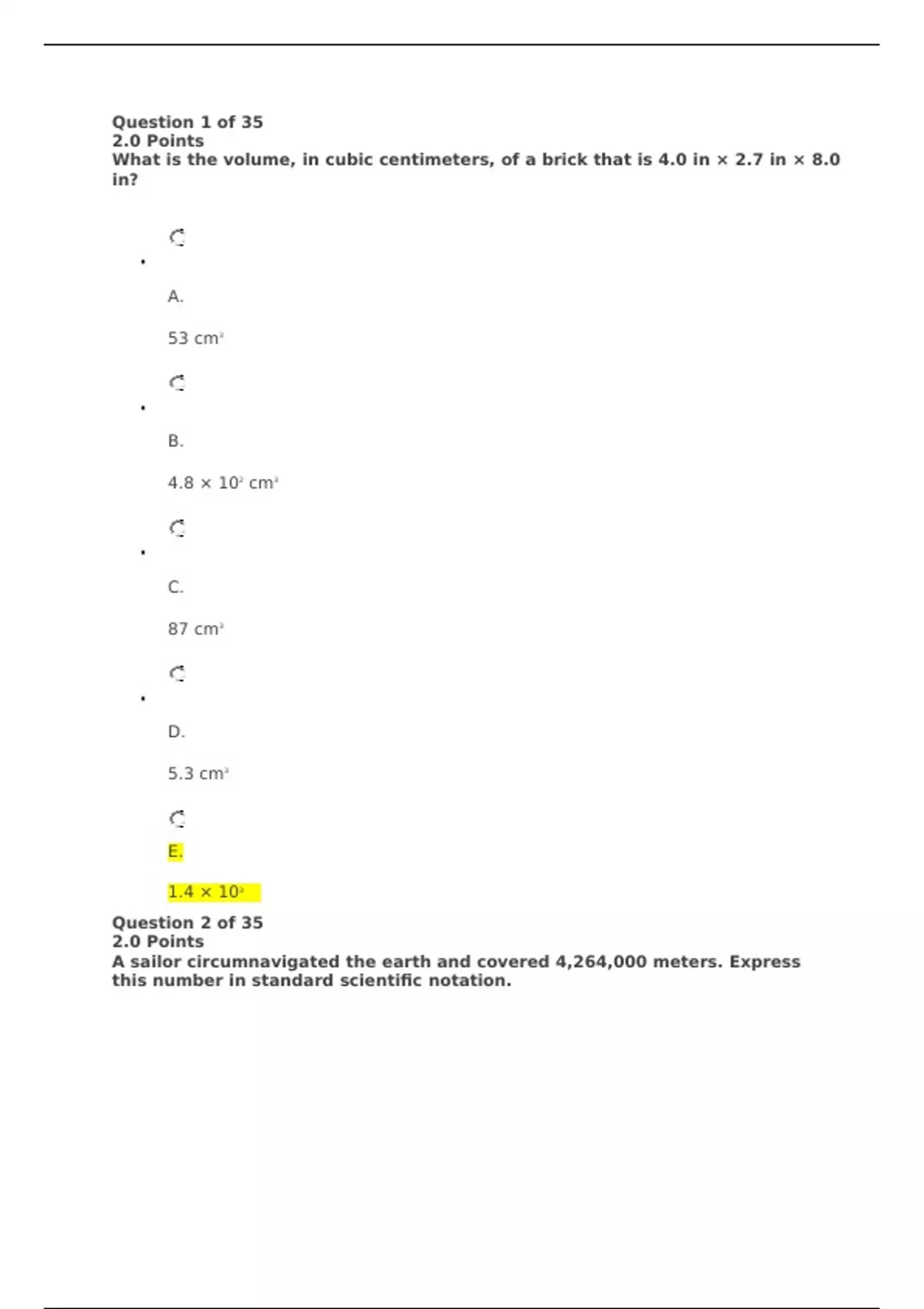 CHEM133 Week 7 Midterm Exam Questions and Answers APU - CHEM133 (CHEM133) - Stuvia US