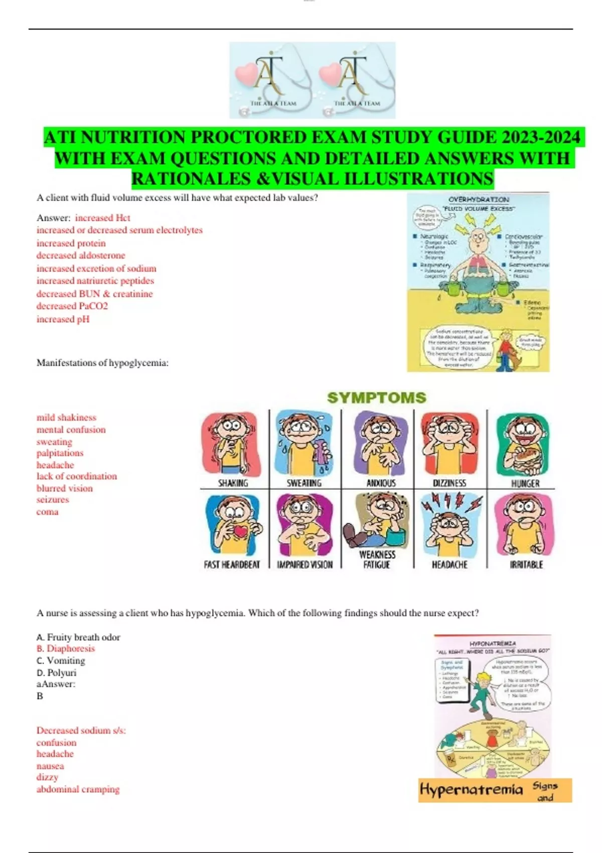ATI NUTRITION PROCTORED EXAM STUDY GUIDE WITH EXAM QUESTIONS AND ...