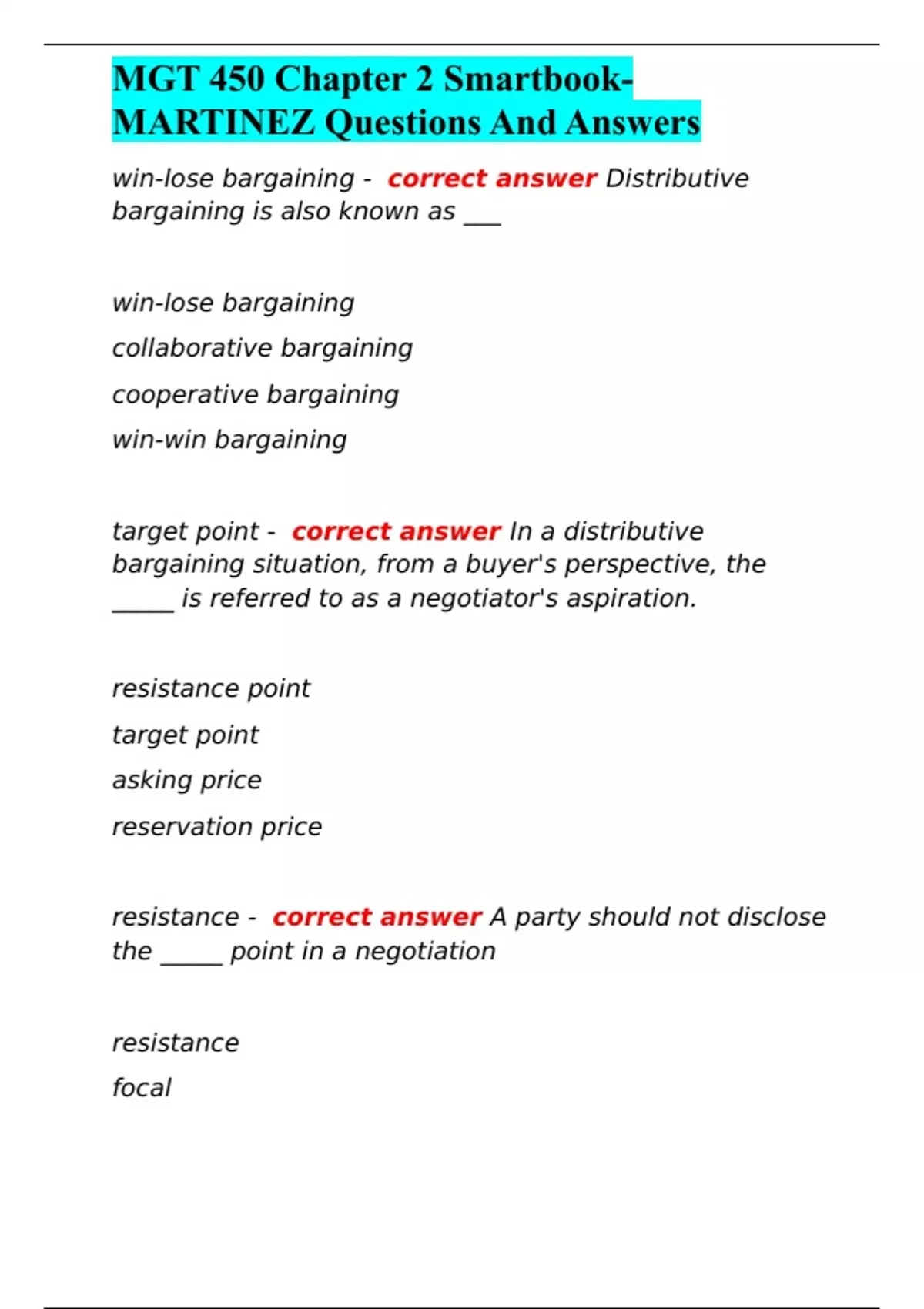 MGT 450 Chapter 2 Smartbook- MARTINEZ Questions And Answers - MGT 450 ...