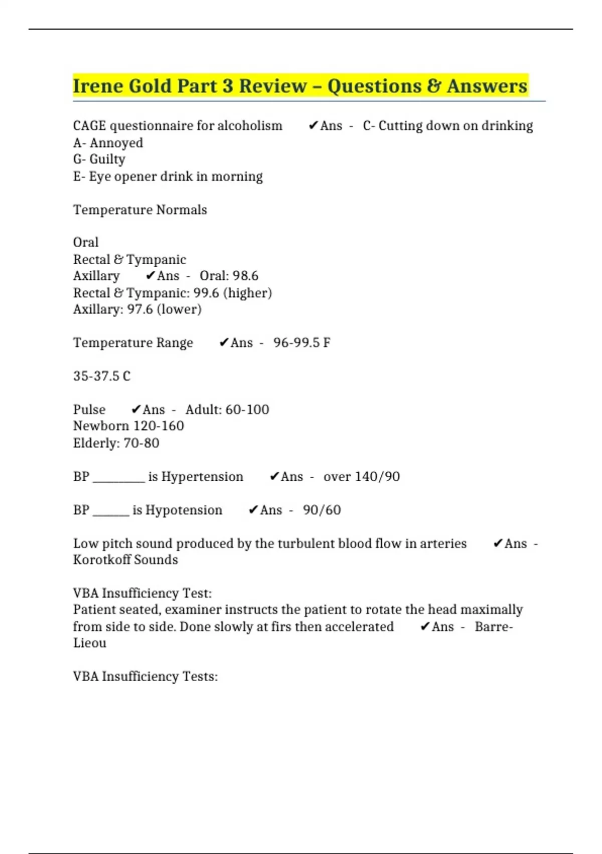 Irene Gold Part 3 Review – Questions & Answers - IRENE GOLD - Stuvia US