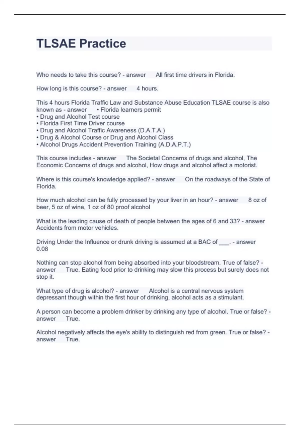 Tlsae Practice Questions With Solutions 2023 Tlsae Stuvia Us