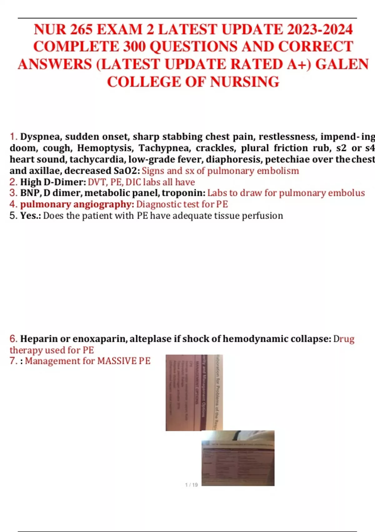 NUR 265 EXAM 2 LATEST UPDATE COMPLETE 300 QUESTIONS AND CORRECT ANSWERS ...