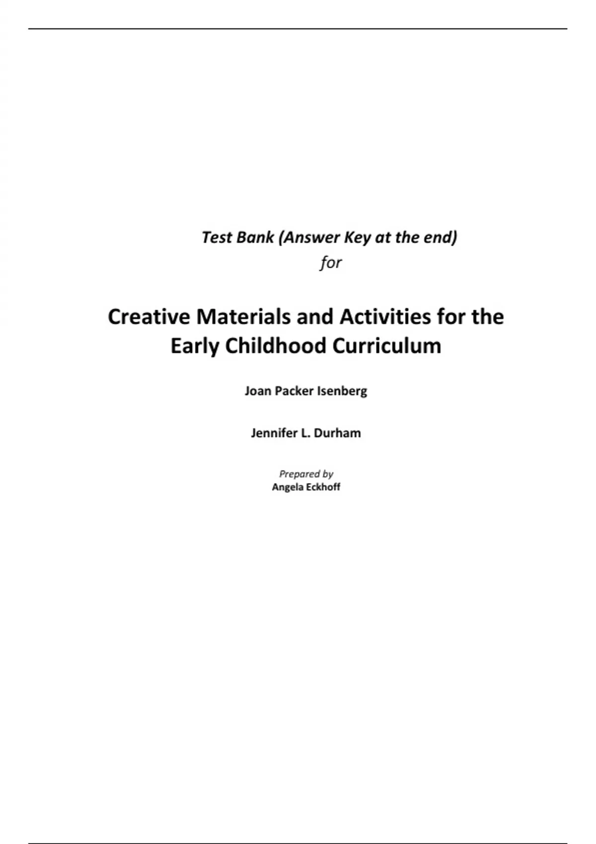 Creative Materials and Activities for the Early Childhood Curriculum ...