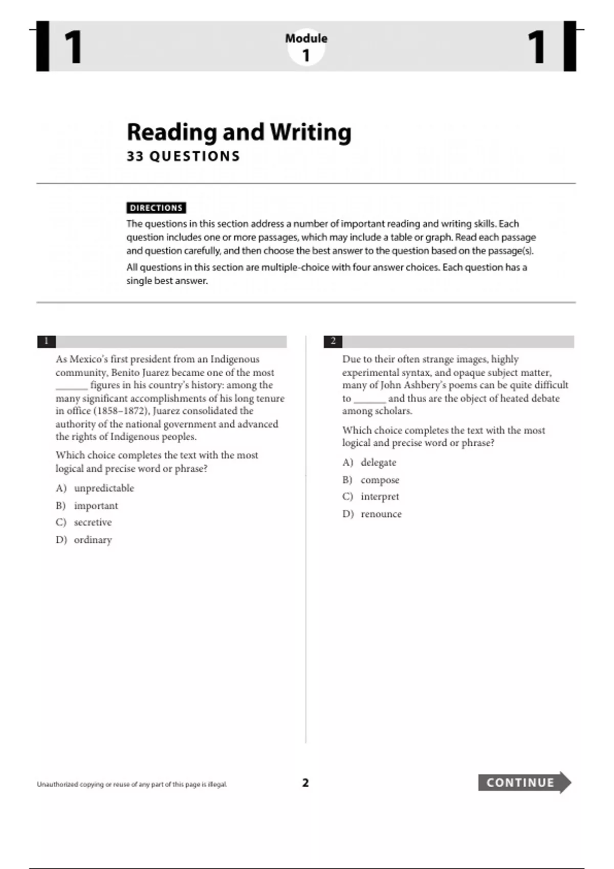 SAT Full-Length Linear Practice Test 2 with the New Digital Format ...