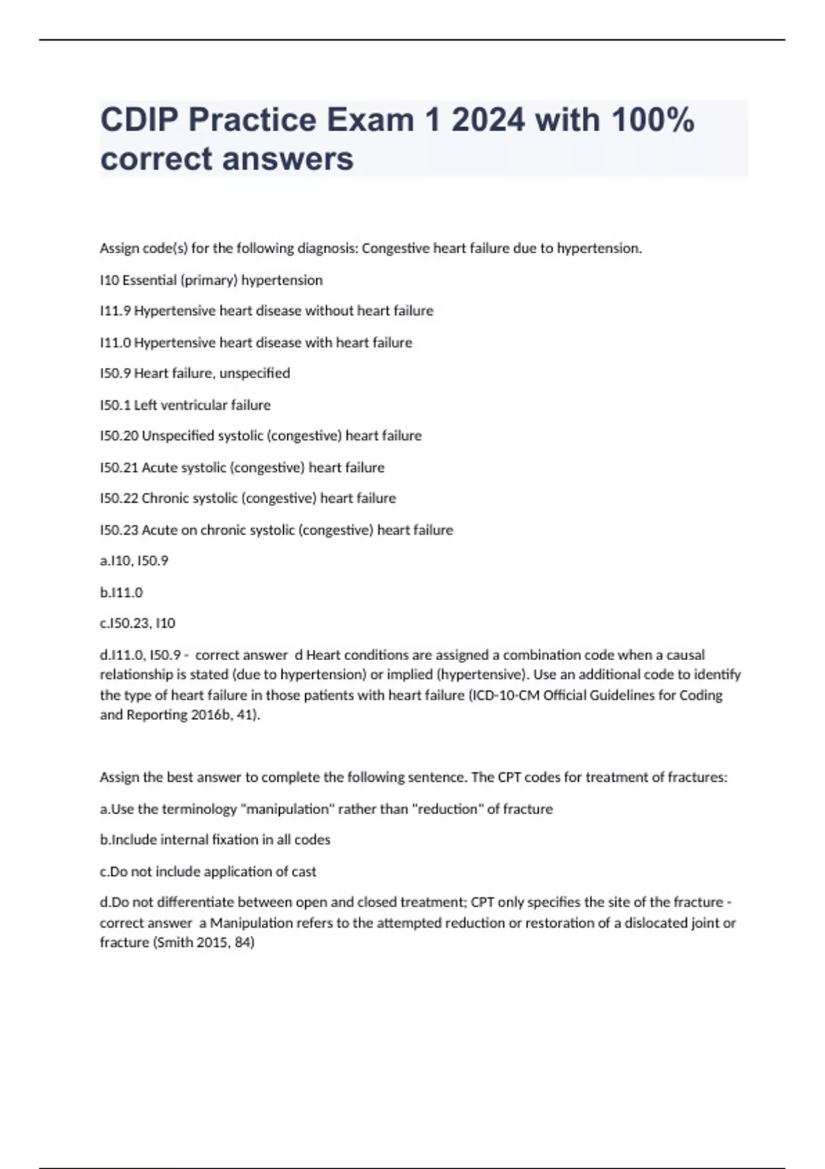 CDIP Practice Exam 1 2024 with 100% correct answers - CDIP - Stuvia US