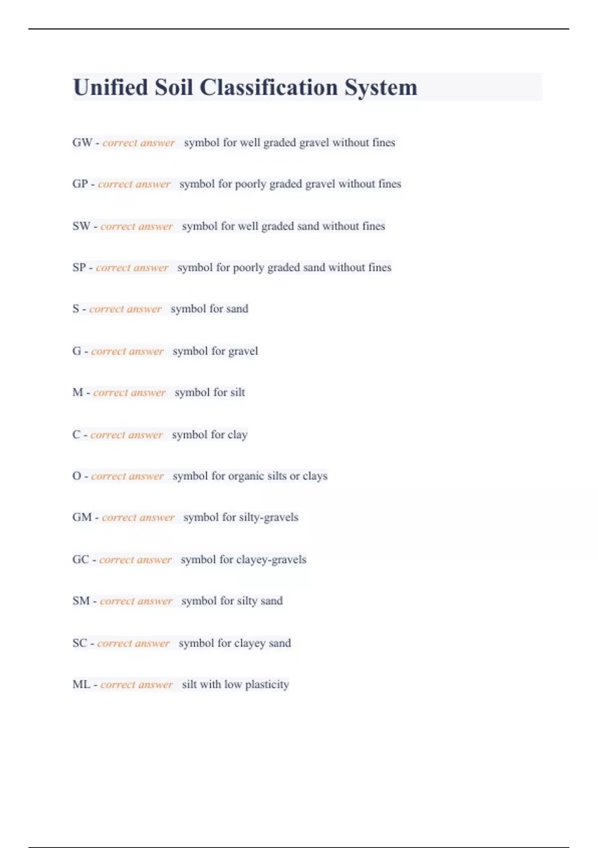 ASBOG Unified Soil Classification System QUESTIONS AND READY ANSWERS ...