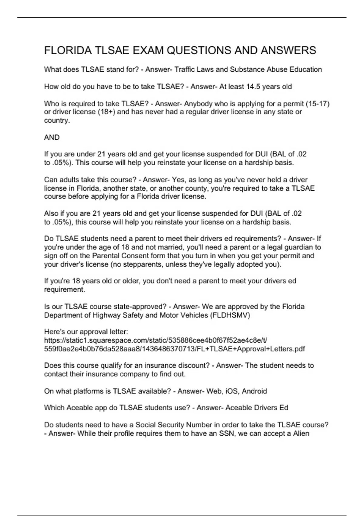 Florida Tlsae Exam Questions And Answers Tlsae Stuvia Us