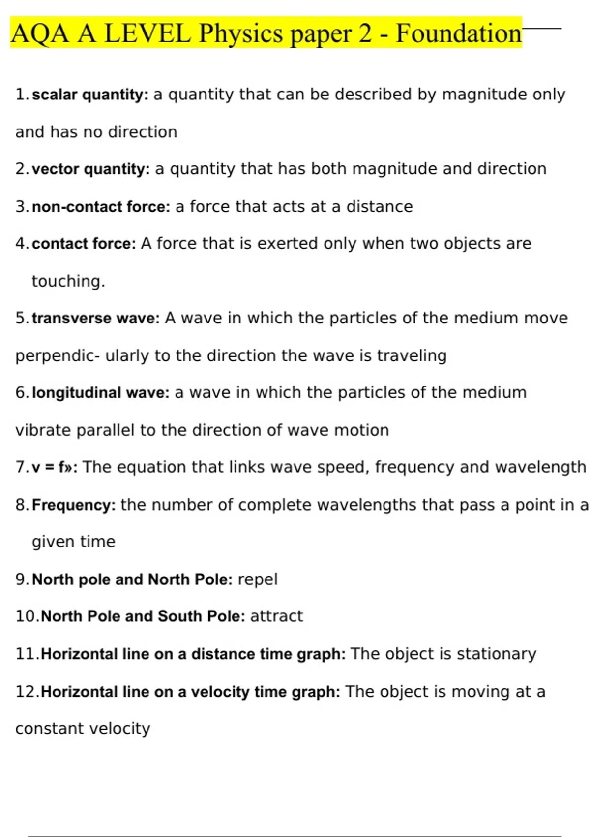 AQA A LEVEL Physics paper 2 - Foundation Questions and Answers Updated ...
