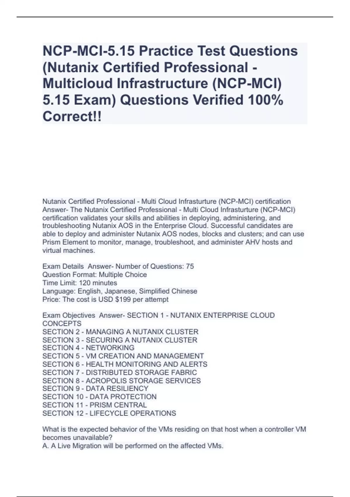 NCP-MCI-5.15 Practice Test Questions (Nutanix Certified Professional ...