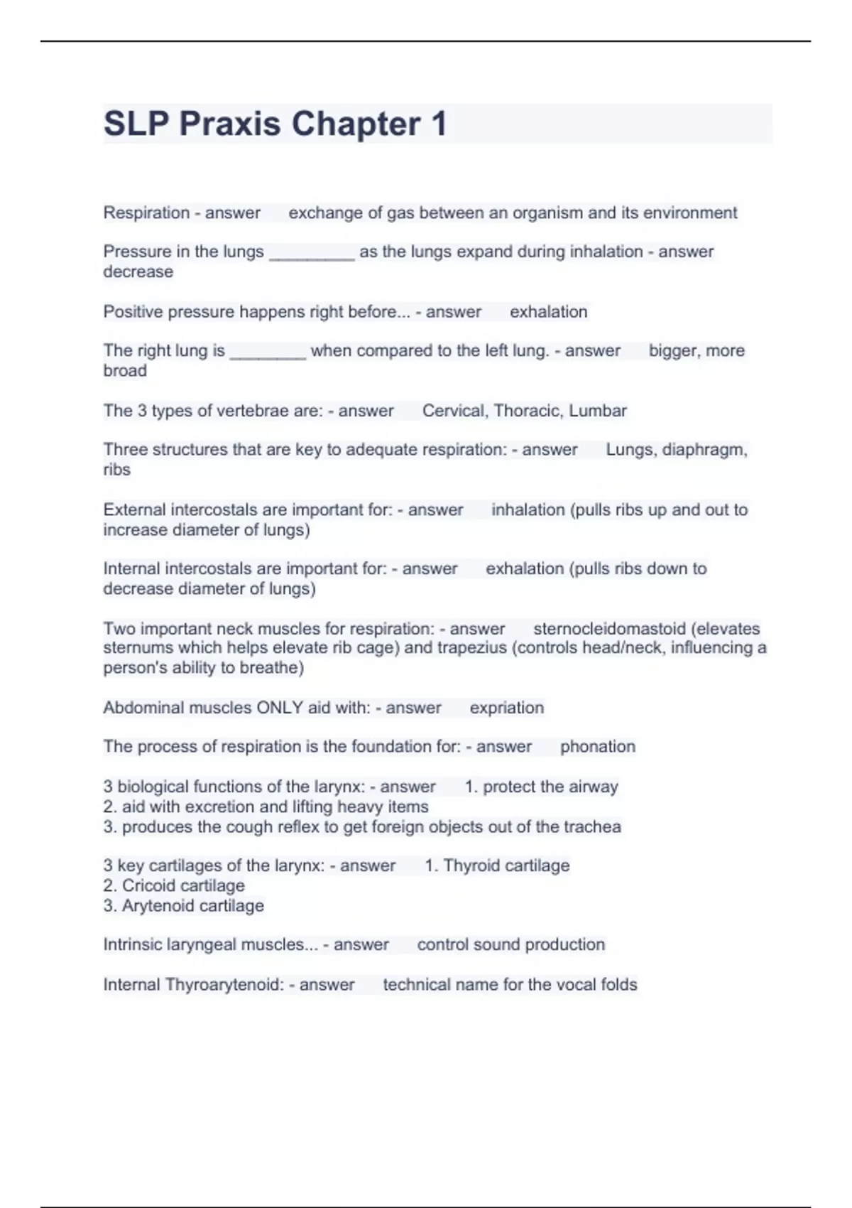 SLP Praxis Chapter 1 Questions and Answers 100% Accurate 2024 - Slp ...