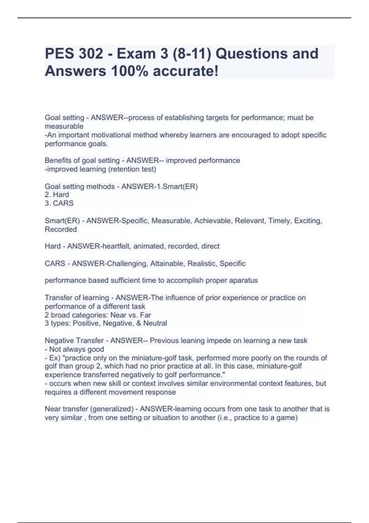 PES Final Exam Questions and Answers 100% correct! COMPLETE PACKAGE ...