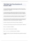 TSIA Math Test Prep Questions & Answers 2024 - TSIA Math T - Stuvia US