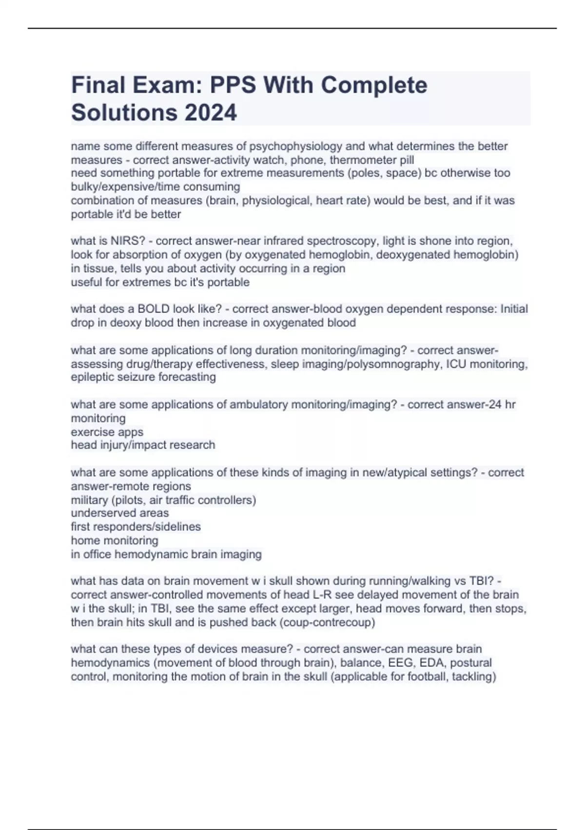 Final Exam: PPS With Complete Solutions 2024 - PPS - Stuvia US