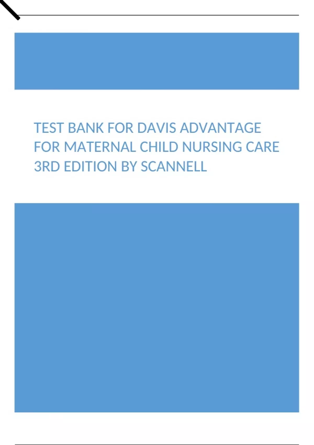 Test Bank for Davis Advantage for Maternal Child Nursing Care 3rd ...