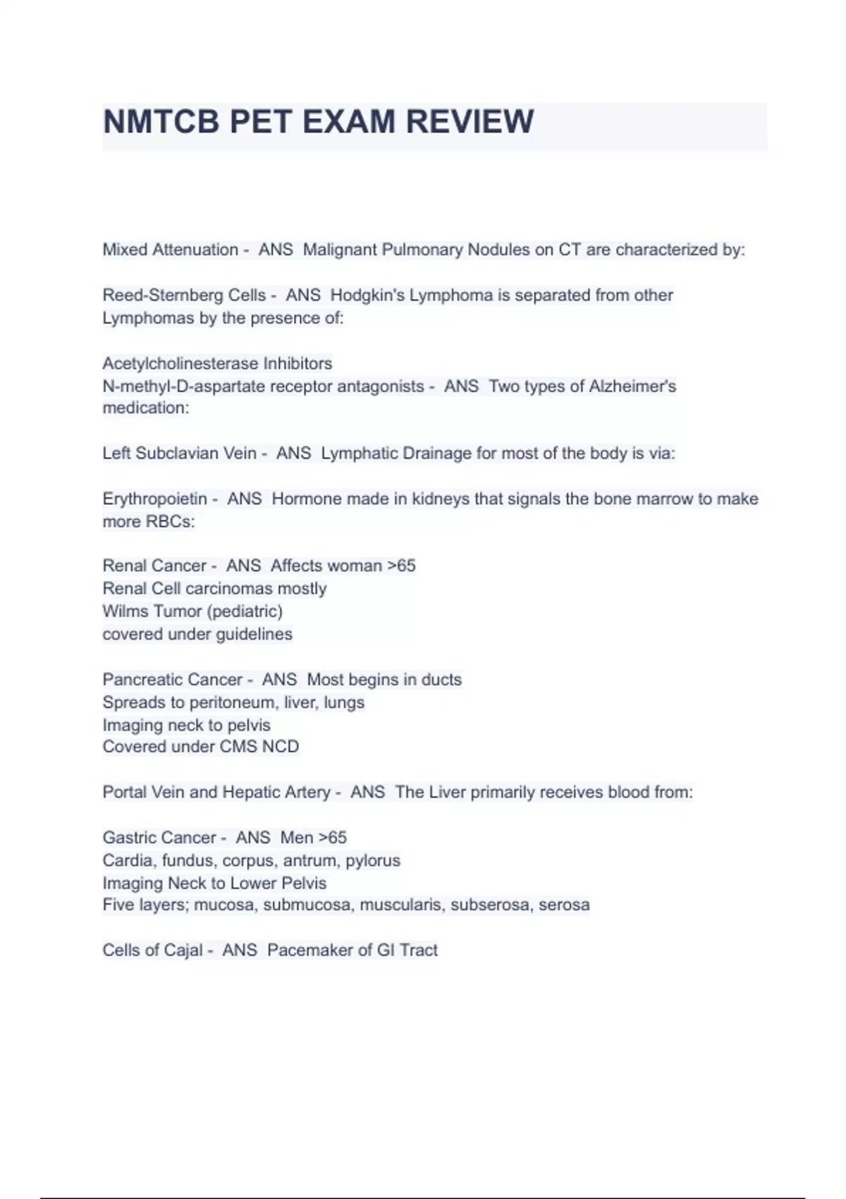 NMTCB PET EXAM REVIEW QUESTIONS AND ANSWERS ALL VERIFIED BY AN EXPERT ...